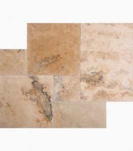 FRENCH PATTERN COUNTRY CLASSIC BRUSHED CHISELED TRAVERTINE TILE ...