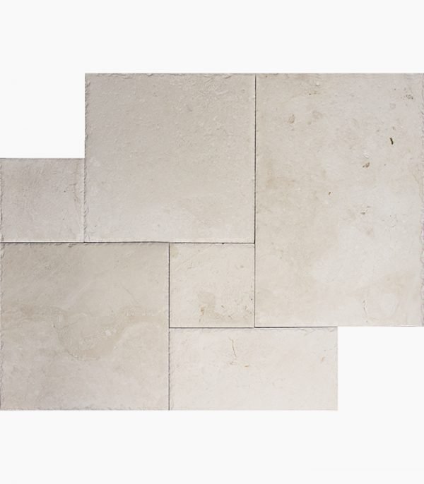French Pattern SILVER Tumbled Travertine TILE - Travertine Warehouse